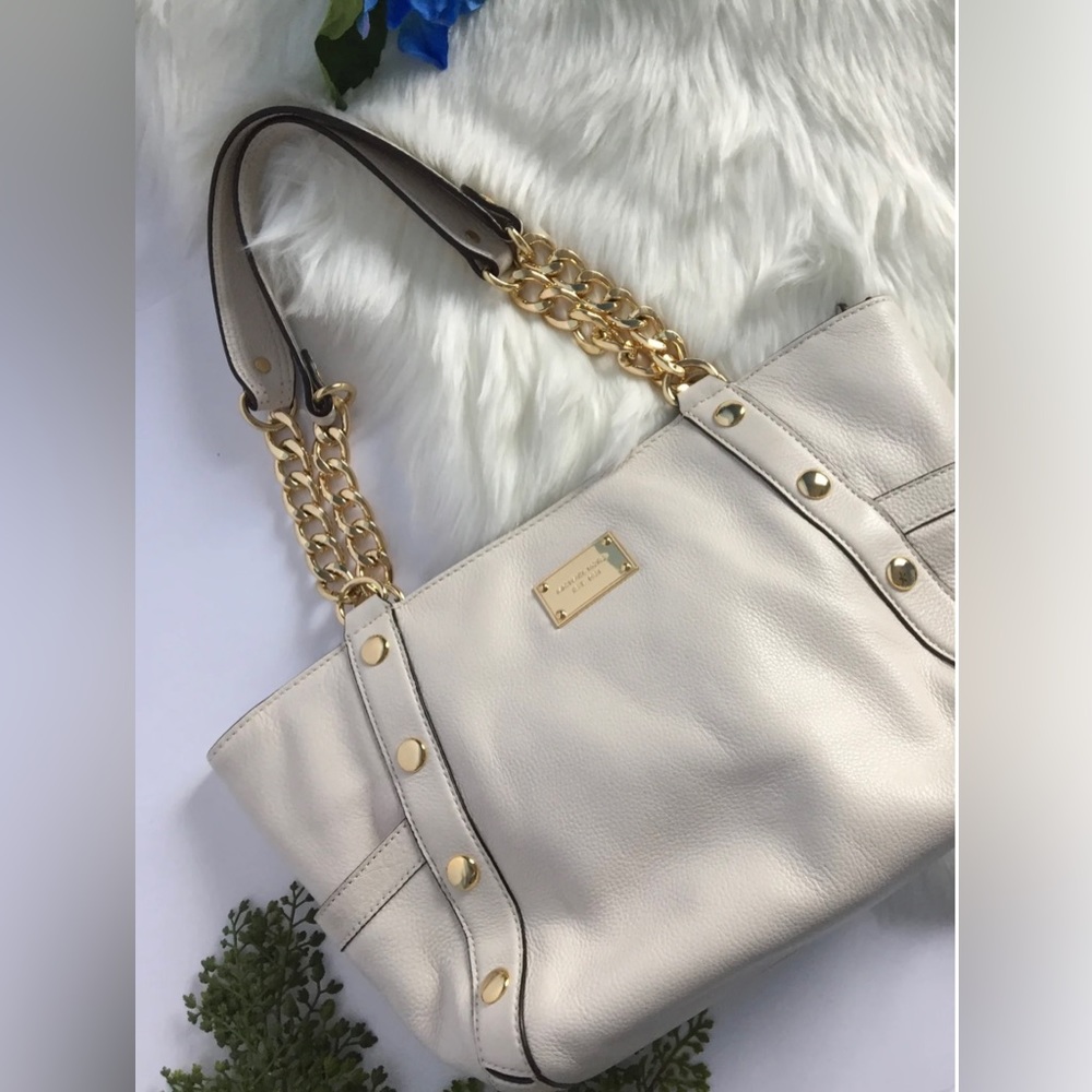 Michael Kors | Delancy Pebbled Leather Gold Chain Sat… - Gem